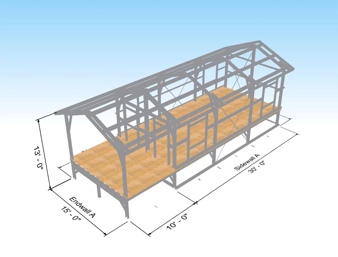 Architectural Plan Set for a Custom Designed 15 X 30 Galvanized Steel ...