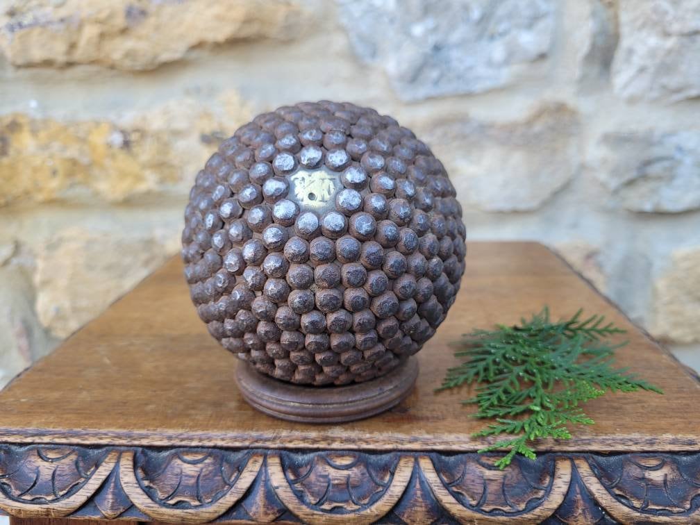 Rustic Boule Lyonnaise / Authentic Boxwood Nailed Petanque Ball / Bocce ...