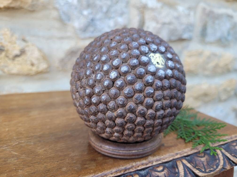 Rustic Boule Lyonnaise / Authentic Boxwood Nailed Petanque Ball / Bocce ...