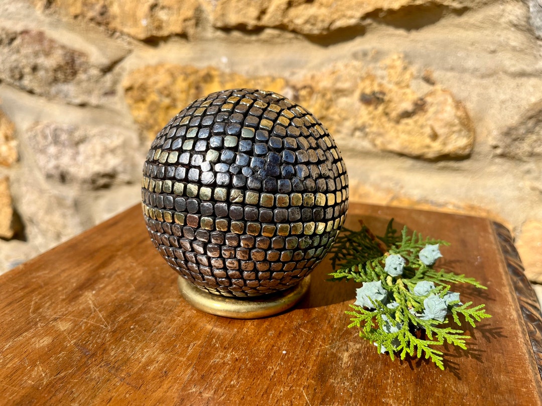 Gold Cross Pattern Petanque Ball / Number 37 / Bicolore Boule Lyonnaise ...