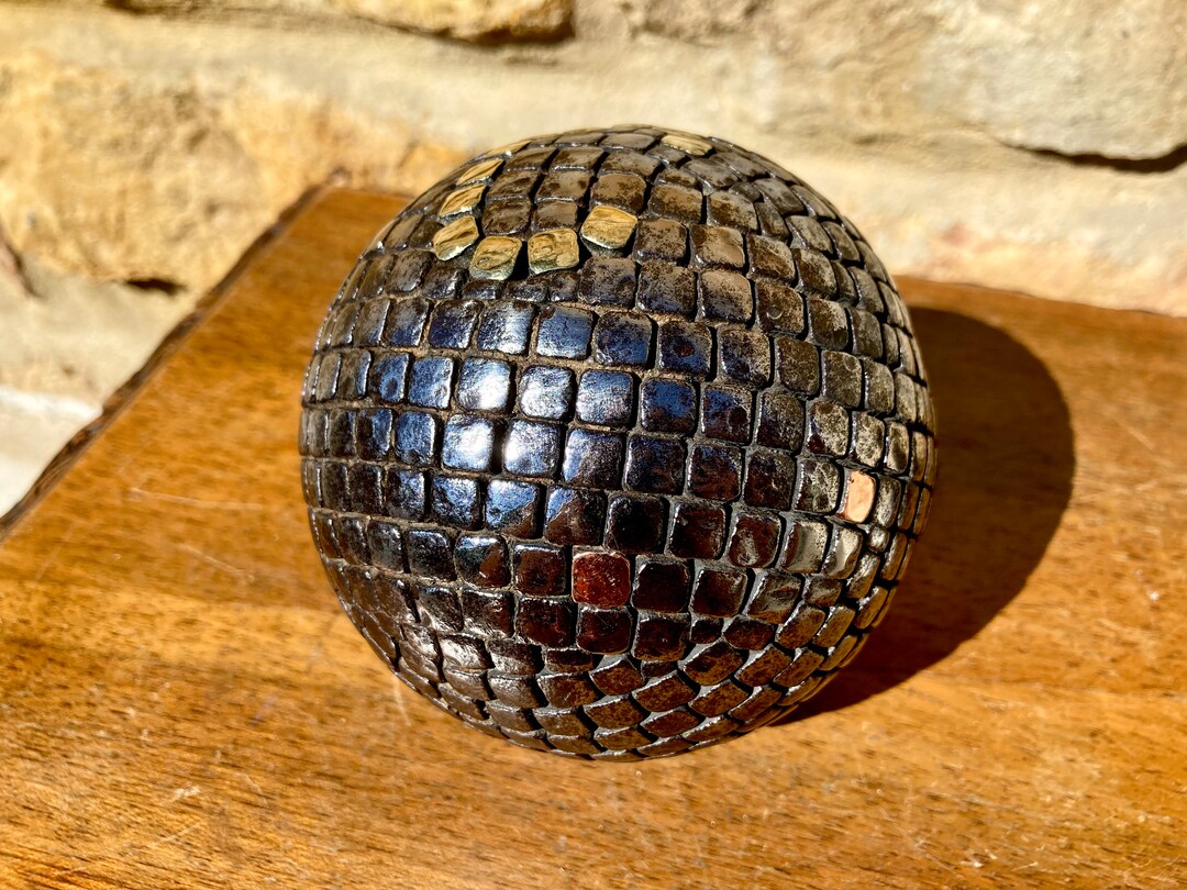 Antique Nailed Boule Lyonnaise: French Bocce Ball, Unique Home Accent ...