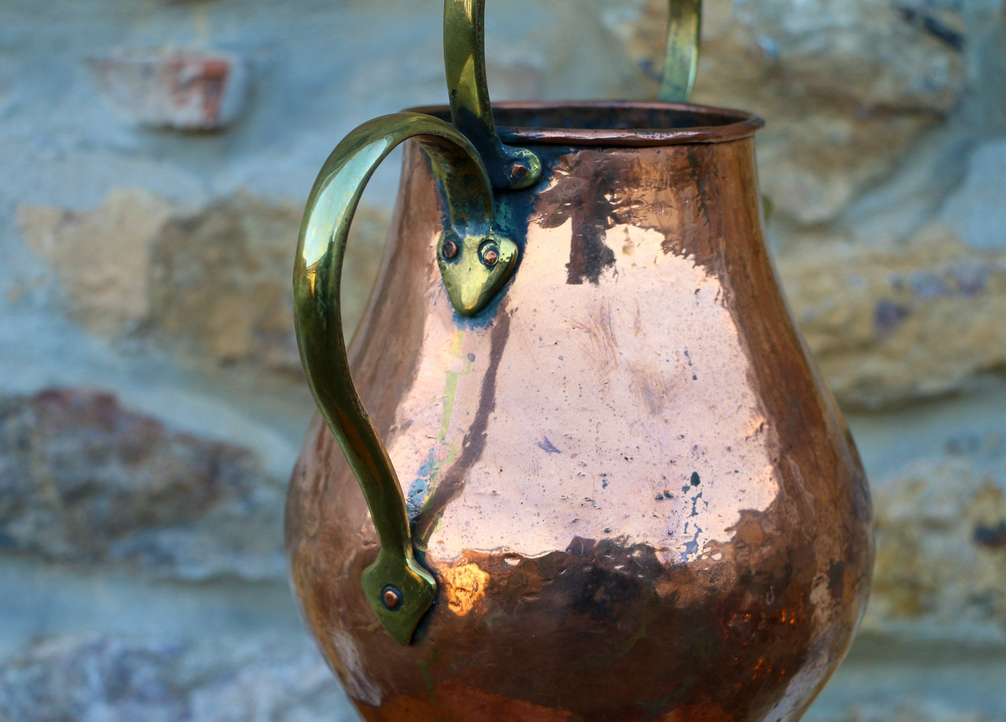 Stunning Copper Wine Pitcher With Duck Head Spout and Dovetails From ...