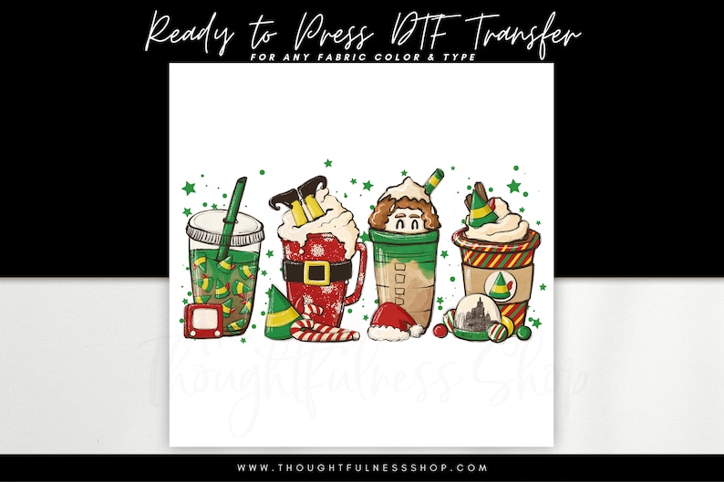 Ready to Press DTF Transfer Elf Coffee Tshirt Transfer - Etsy