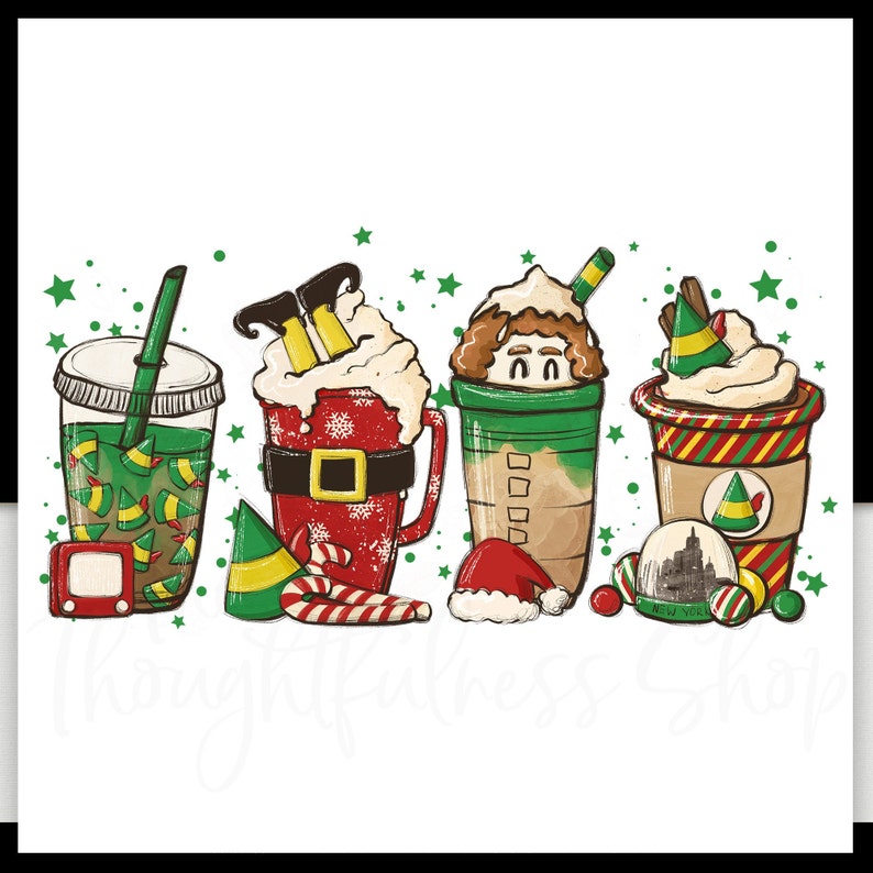 Ready to Press DTF Transfer Elf Coffee Tshirt Transfer - Etsy