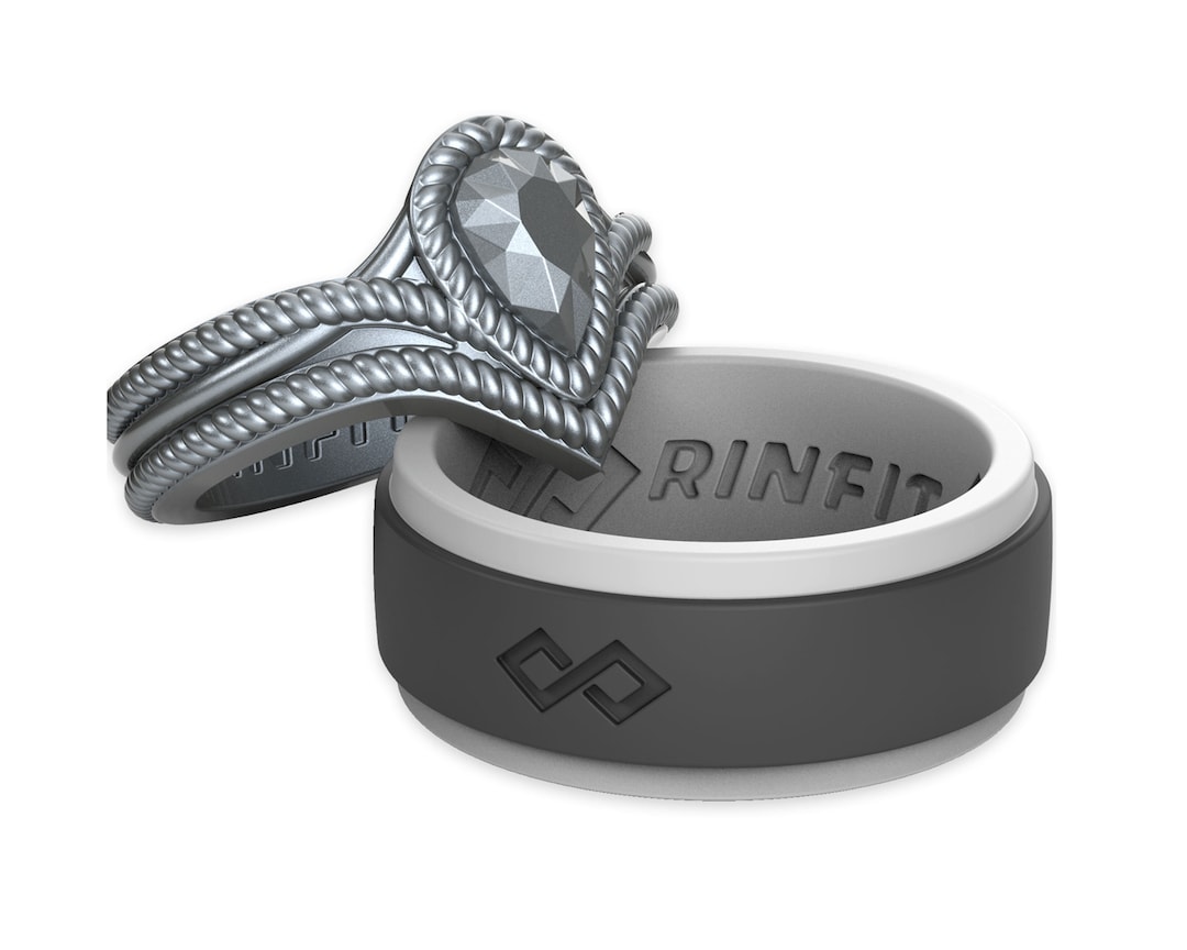 Rinfit Matching Silicone Rings for Couples - Silicone Wedding Bands ...
