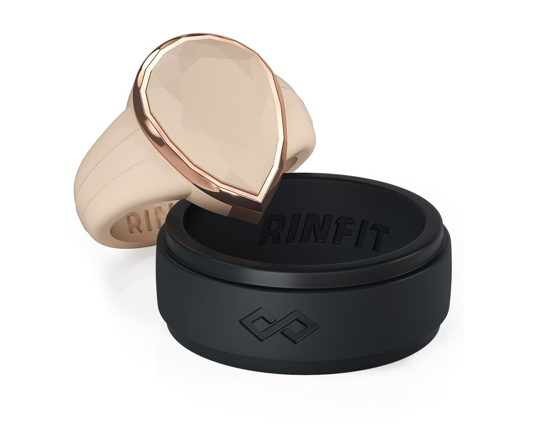 Rinfit Matching Silicone Rings for Couples - Silicone Wedding Bands ...