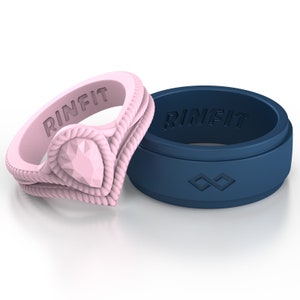 Rinfit Matching Silicone Rings for Couples Silicone Wedding Bands ...