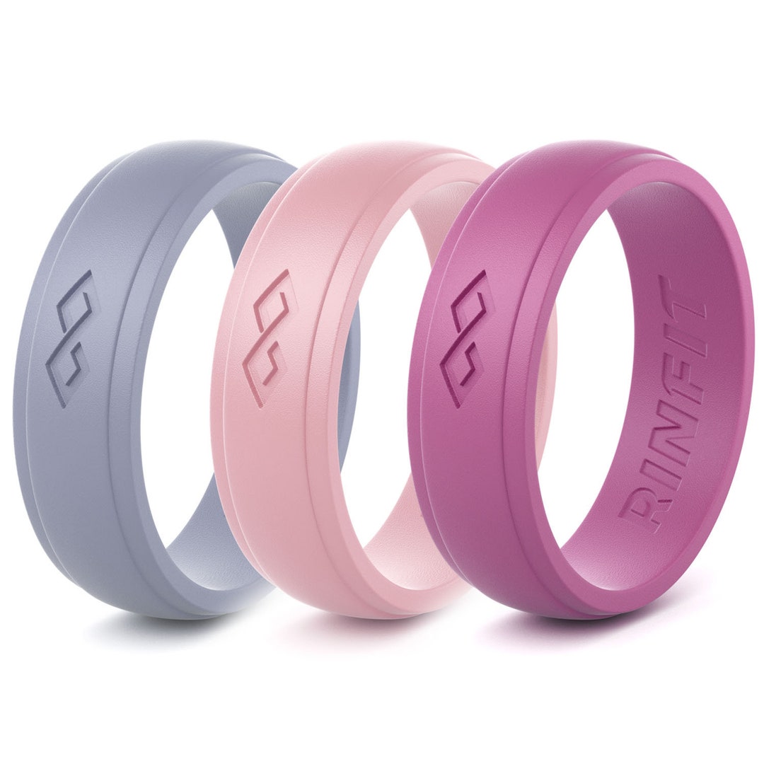 Rinfit Silicone Rings for Women - Female Wedding Rubber Bands - Soft ...