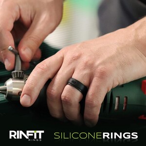 Rinfit Matching Silicone Rings for Couples - Silicone Wedding Bands ...