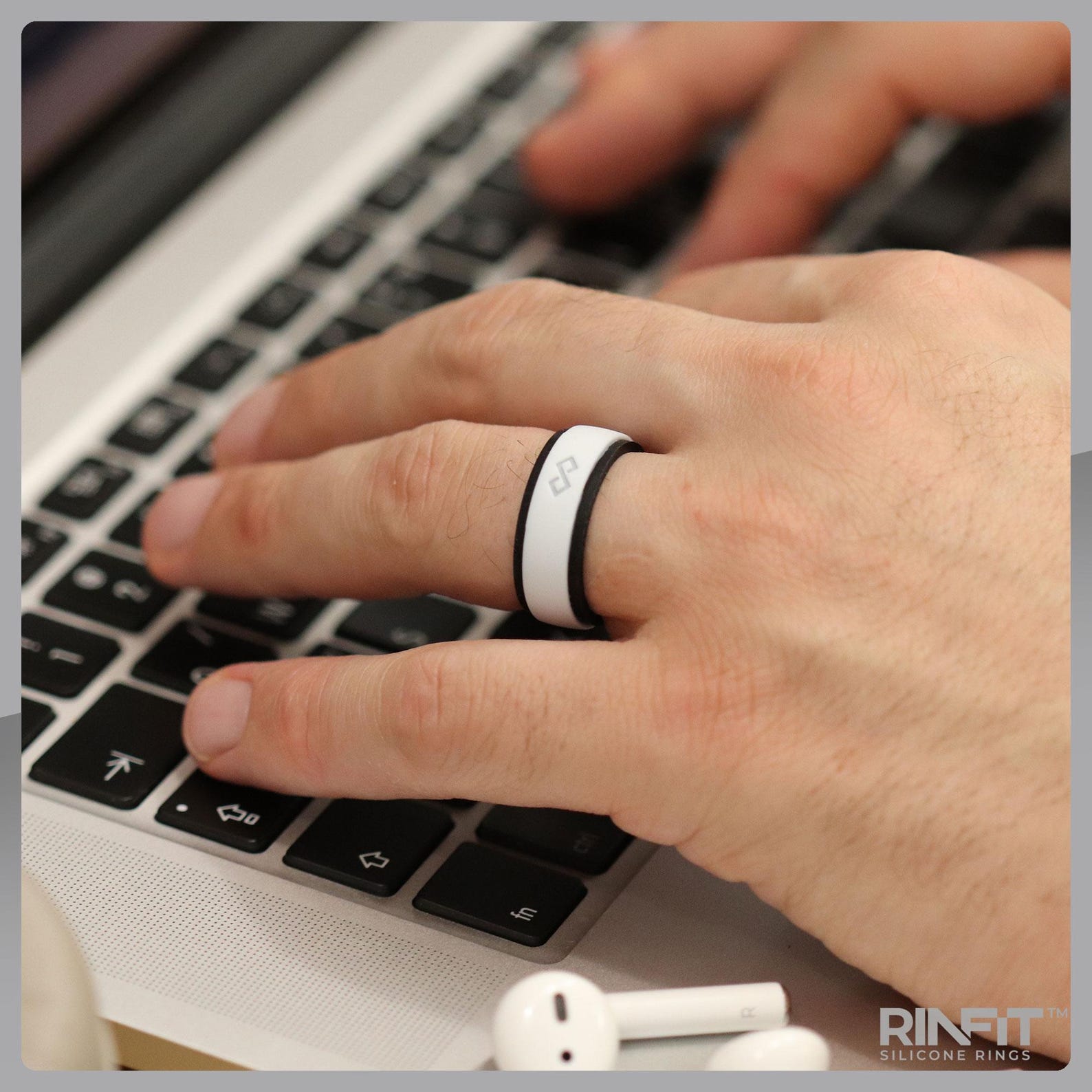 Rinfit Matching Silicone Rings for Couples - Silicone Wedding Bands ...