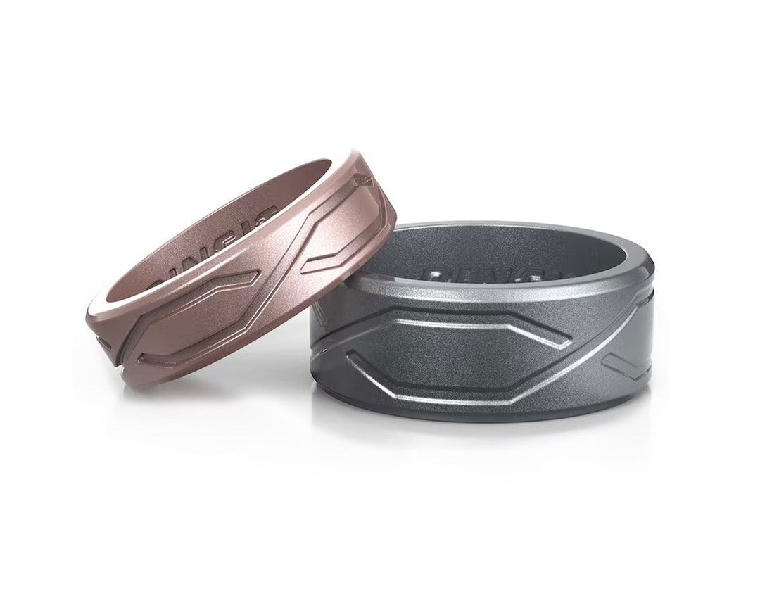 Rinfit Matching Silicone Rings for Couples - Silicone Wedding Bands ...