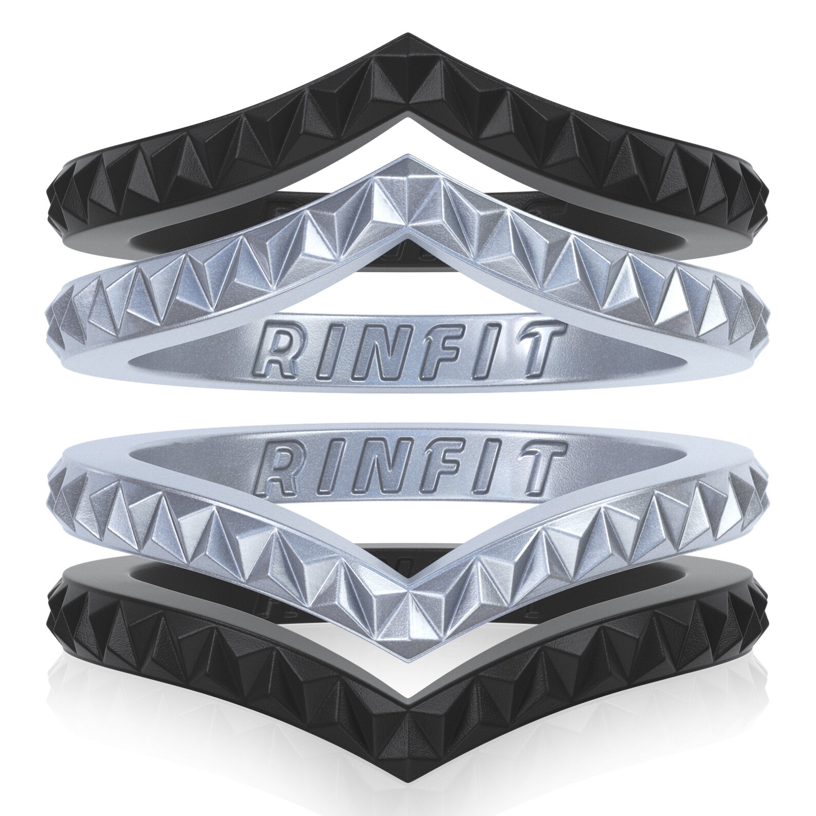 Designed Silicone Wedding Ring for Women. Set of Thin and - Etsy