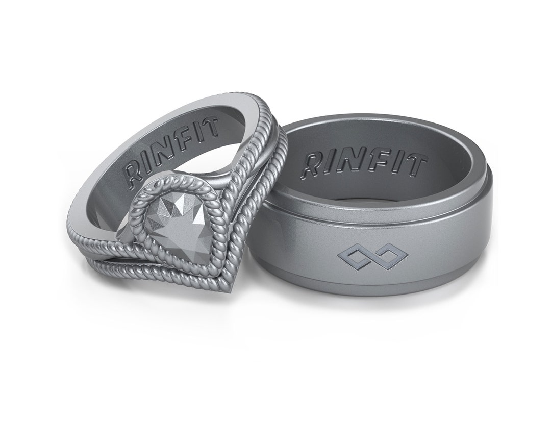 Rinfit Matching Silicone Rings for Couples - Silicone Wedding Bands ...