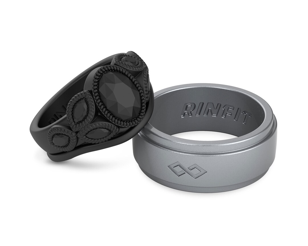 Rinfit Matching Silicone Rings for Couples - Silicone Wedding Bands ...