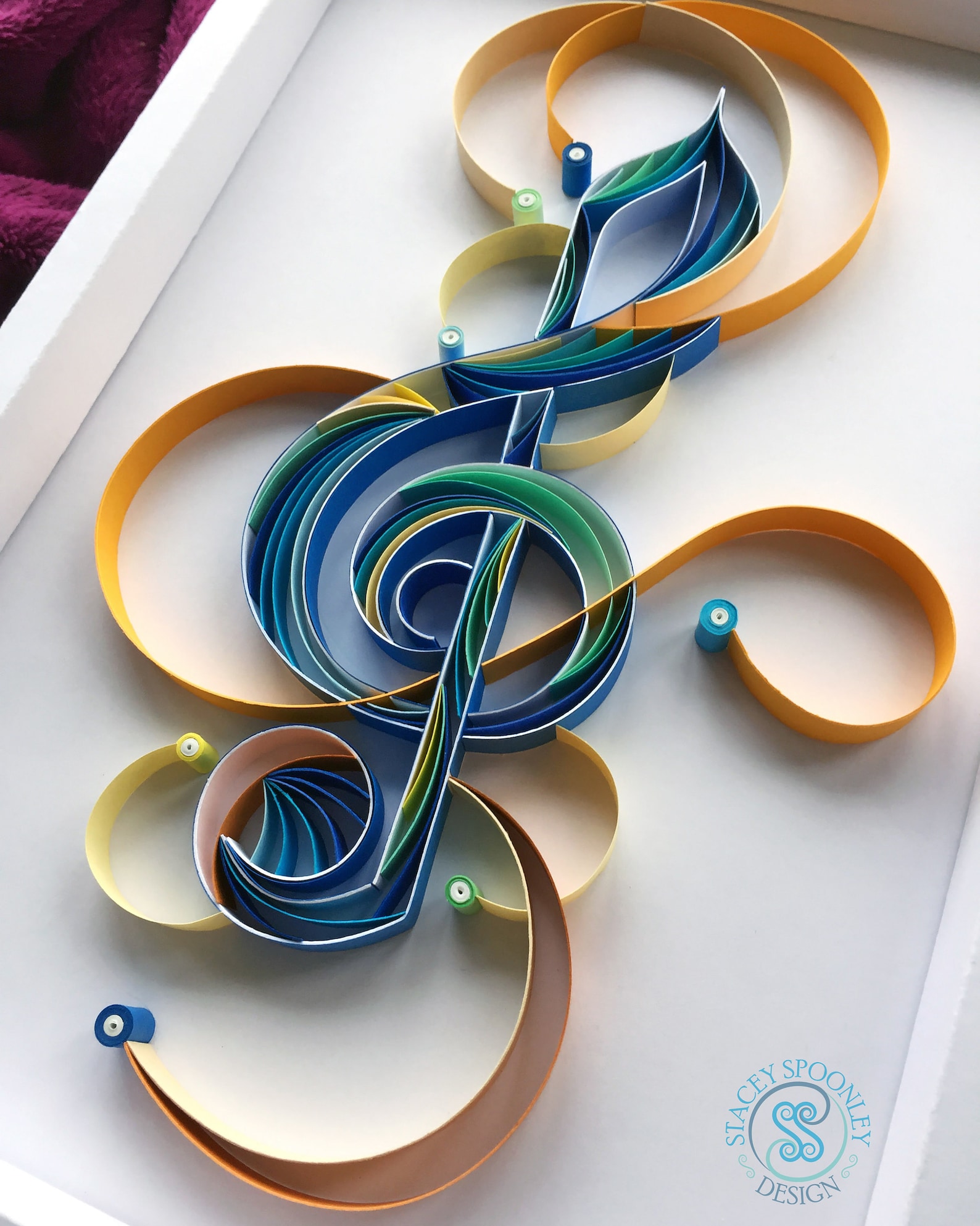 Music Note Treble Clef Wall Decor Quilling Art 3d Paper Home | Etsy