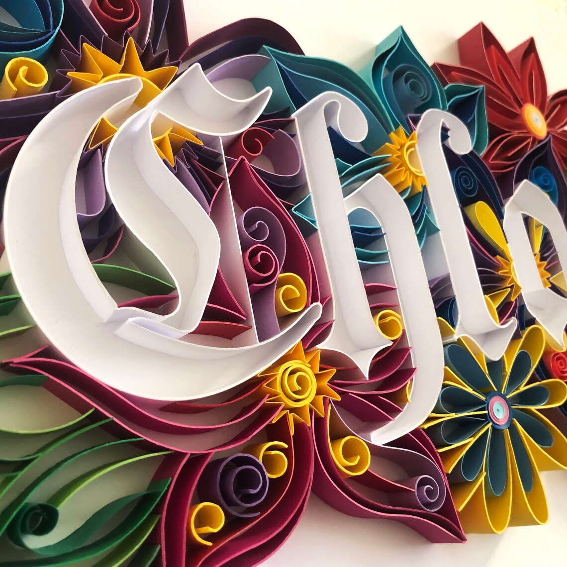 Personalized Name Art Quilled Name in 'Summer | Etsy