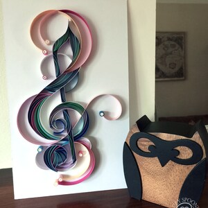 Music Note Treble Clef Wall Decor Quilling Art 3d Paper Home | Etsy
