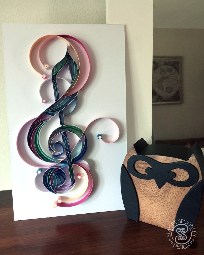 Music Note Treble Clef Wall Decor Quilling Art 3d Paper Home | Etsy