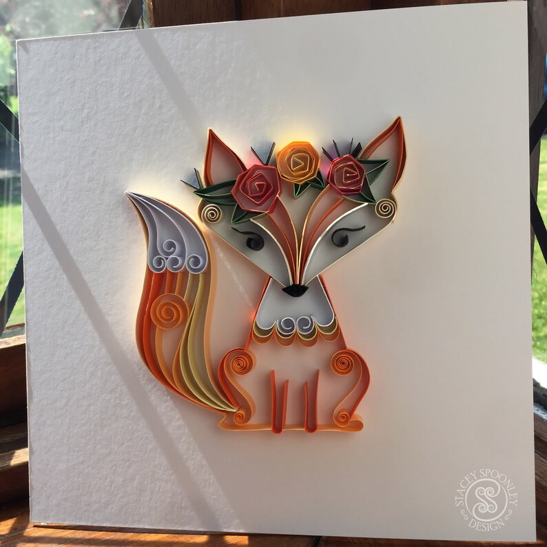 Fox Art Woodland Animals Decor Nursery Wall Art Quilling - Etsy