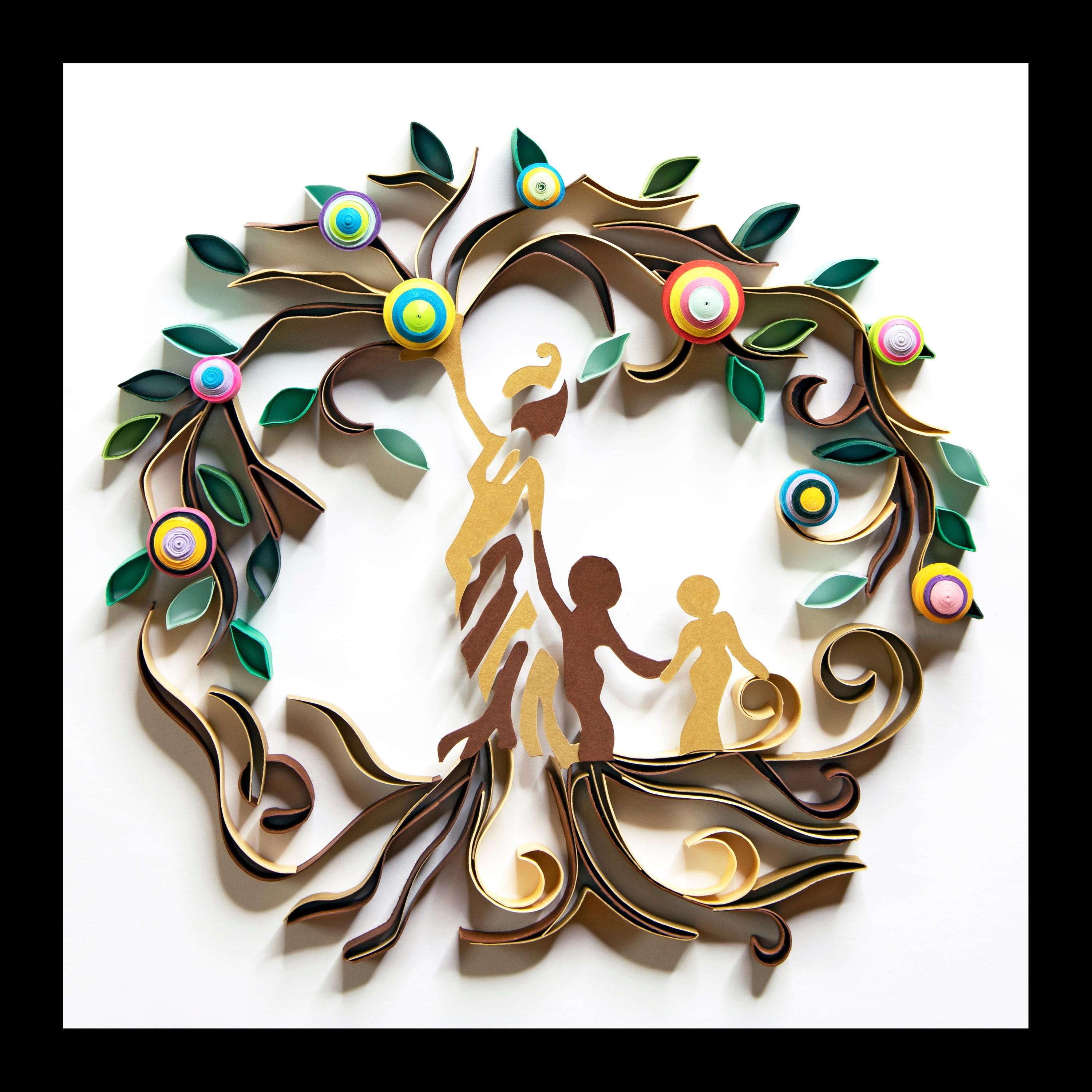 Tree of Life Sign, Family Tree Quilled Art, Mother and Children Wall ...