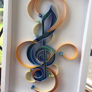 Music Note Treble Clef Wall Decor Quilling Art 3d Paper Home | Etsy