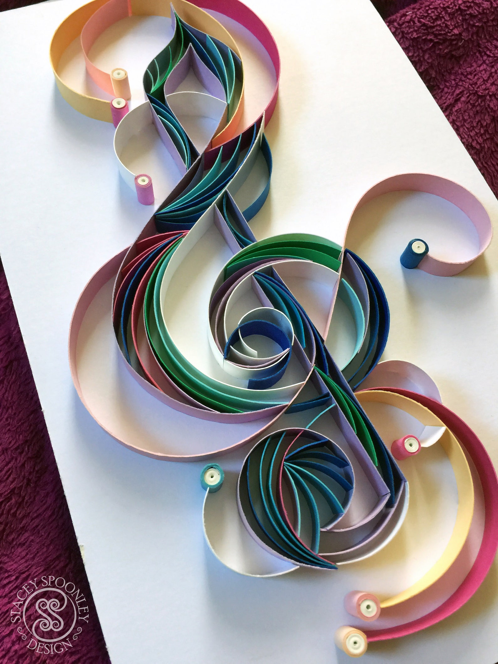 Music Note Treble Clef Wall Decor Quilling Art 3d Paper Home | Etsy