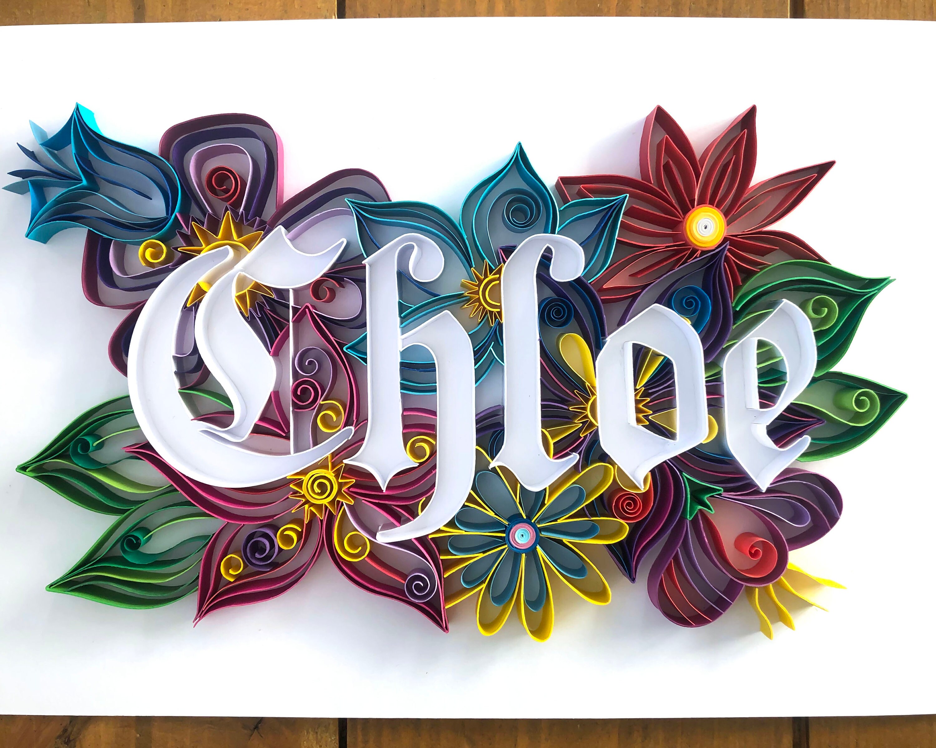 Personalized Name Art Quilled Name in 'Summer | Etsy