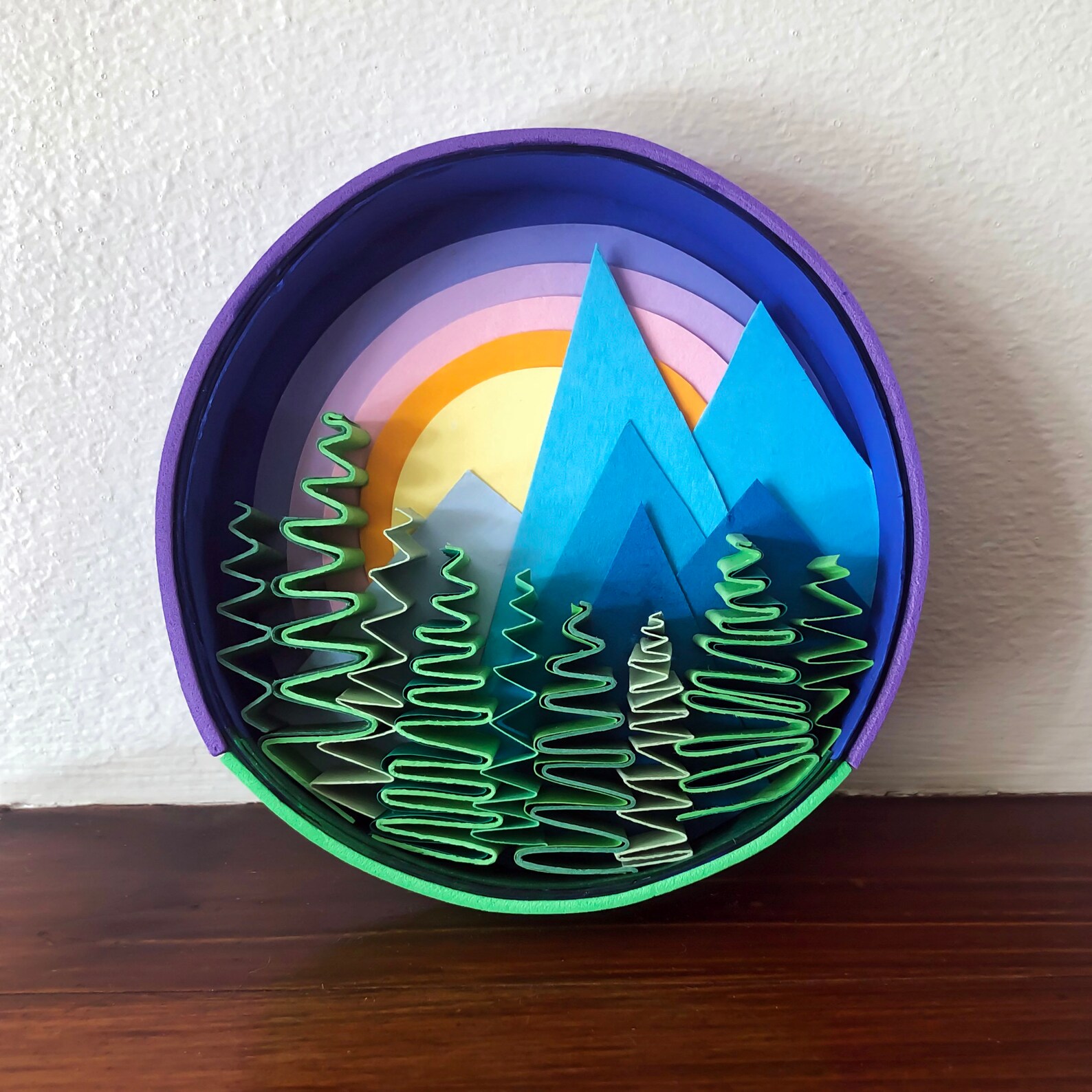 Landscape Quilling, Circular Framed Paper Quilled Art, Small Handmade ...