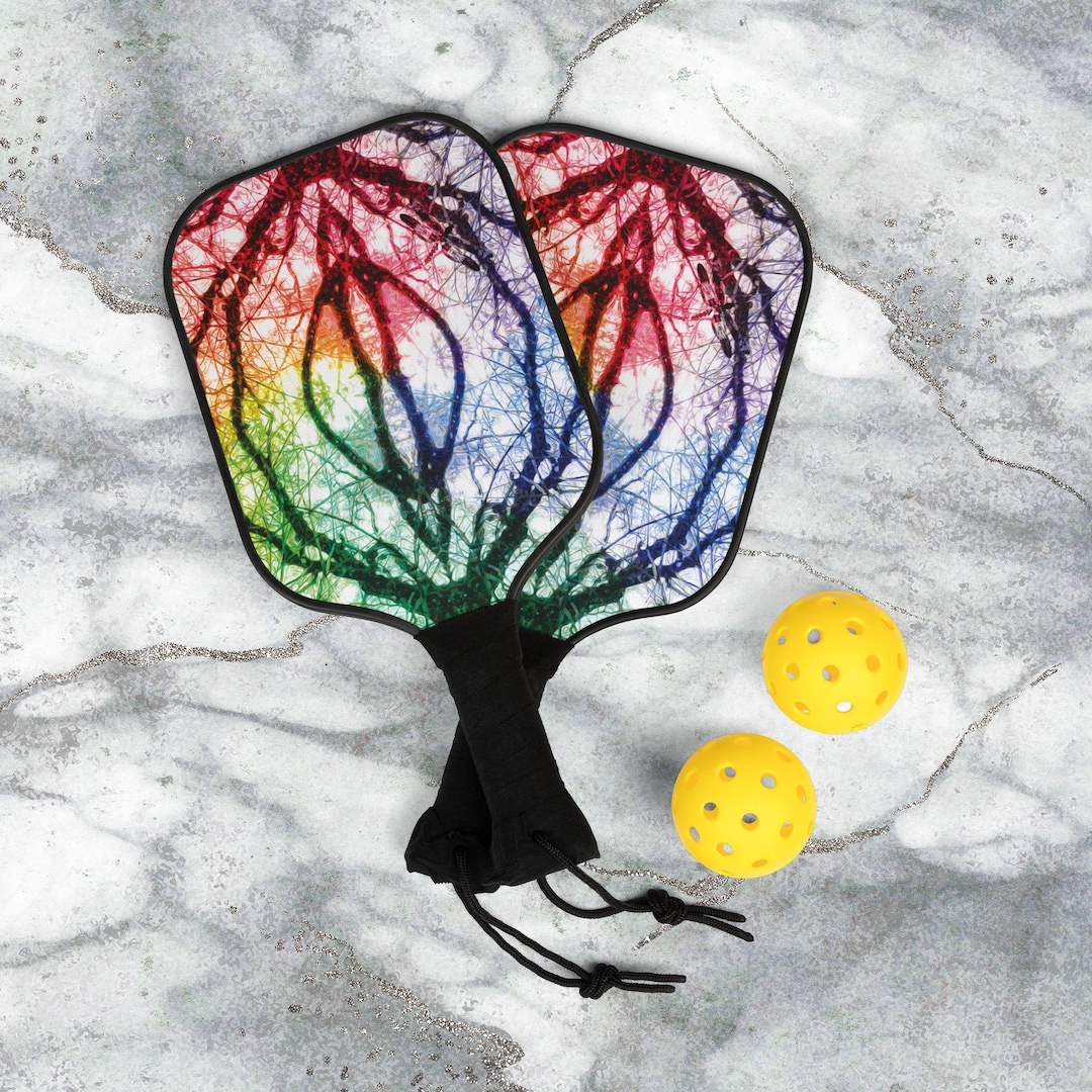 RAINBOW 13 Mystical Dragonfly Rainbow Pickleball Paddle Set A Great ...