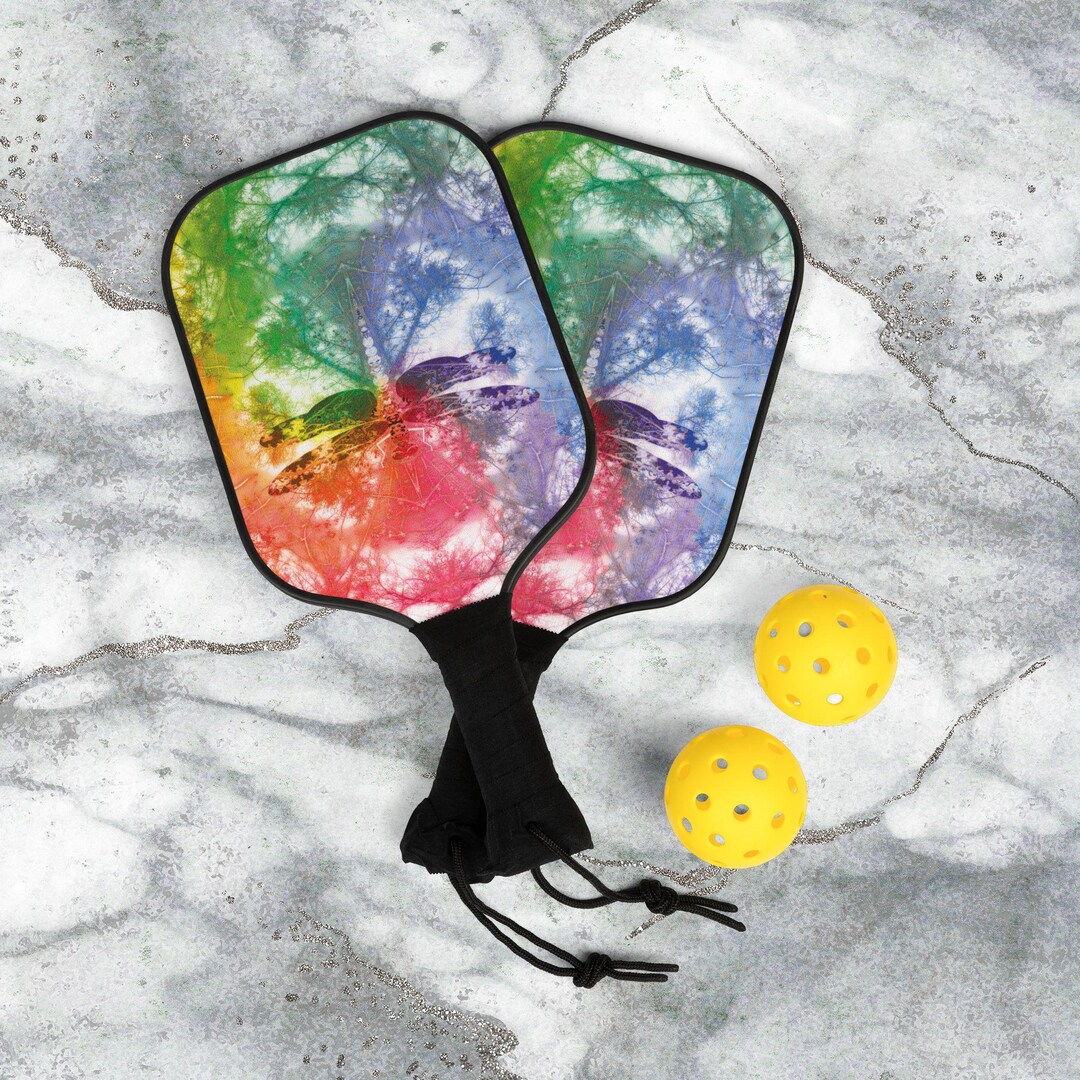 RAINBOW #5 - Mystical Dragonfly Rainbow Pickleball Paddle Set - A Great ...