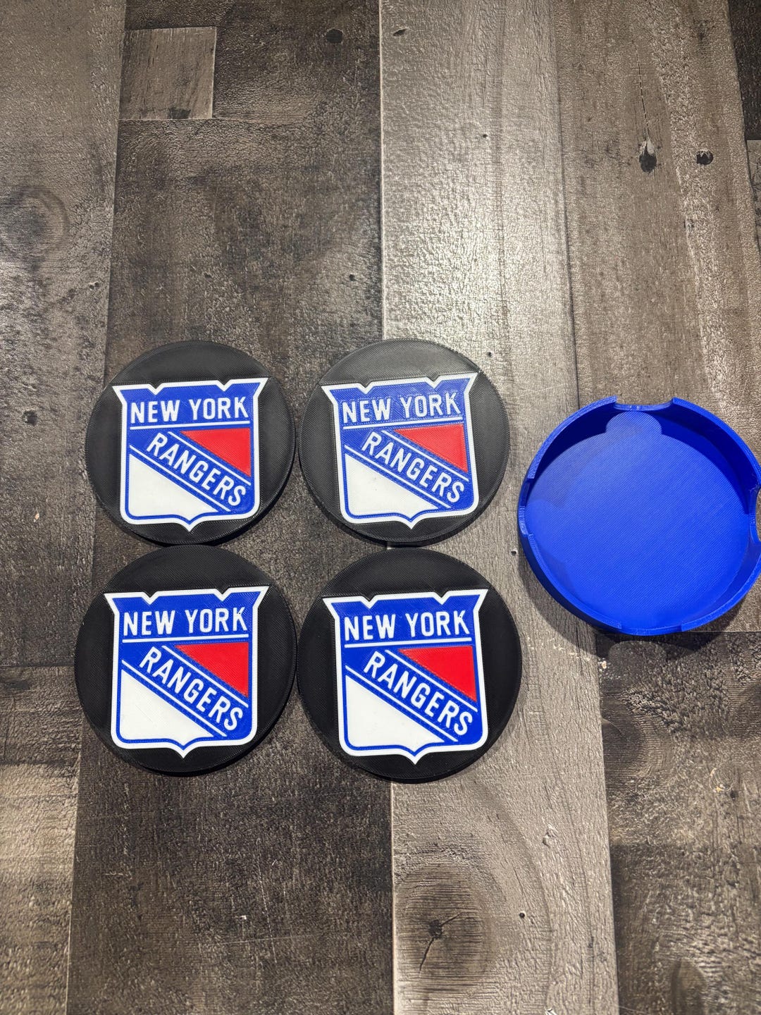 3D Printed New York Rangers Coasters With Holder - Etsy