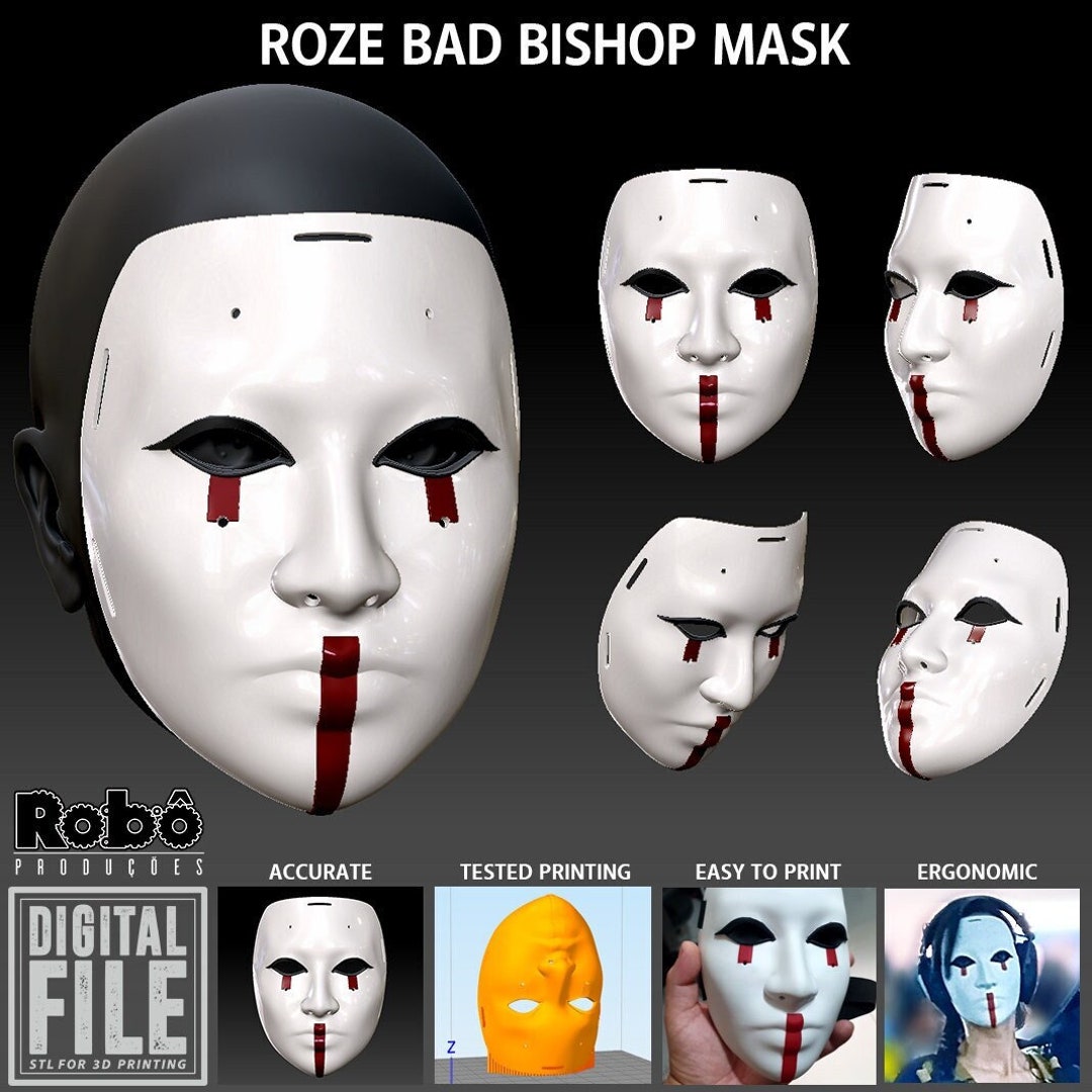 Roze Bad Bishop Mask - Warzone - STL Model 3D Print File - Etsy