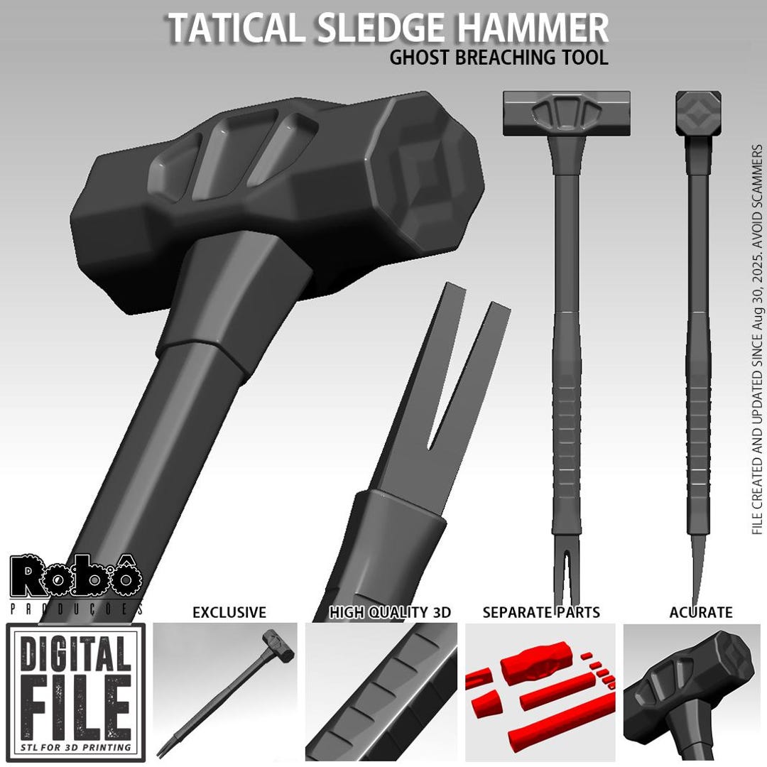 Ghost Sledge Hammer for Cosplay - STL Model 3D Print File - Etsy