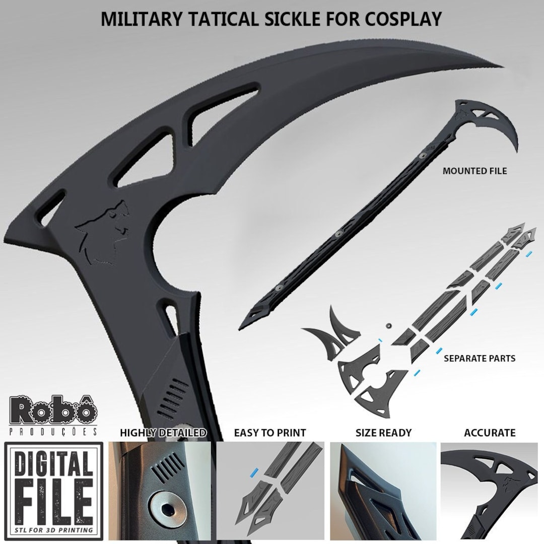 Tatical Sickle for Cosplay STL Model 3D Print File - Etsy