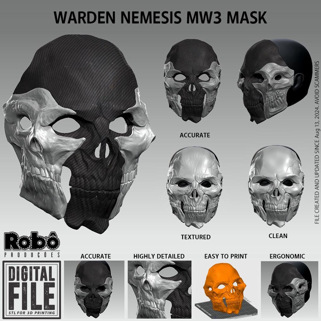 Warden Nemesis Mask - STL Model 3D Print File - Etsy