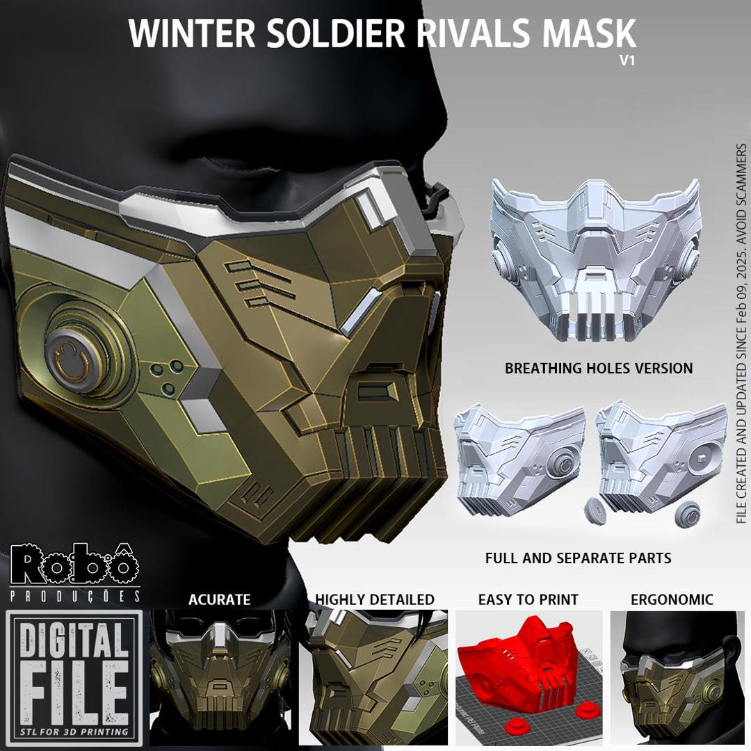 Marvel Rivals Winter Soldier Bucky Mask - 3D Model STL Digital Files - Etsy