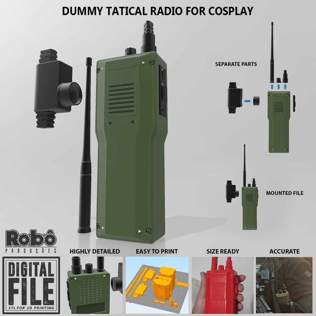 Ghost - Dummy Military Tatical Radio for Cosplay - STL Model 3D Print ...
