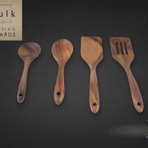 Set of Teak Wood Cooking Utensils - Pack of 4 Units - Etsy