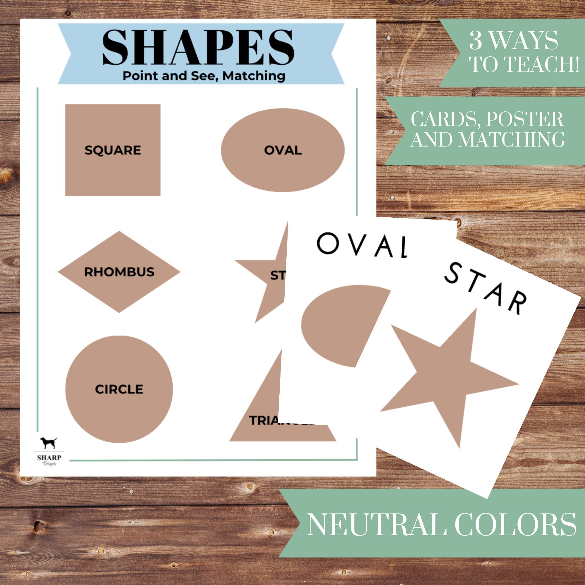 Shapes Printable Learning Shapes Shape Matching Homeschool - Etsy