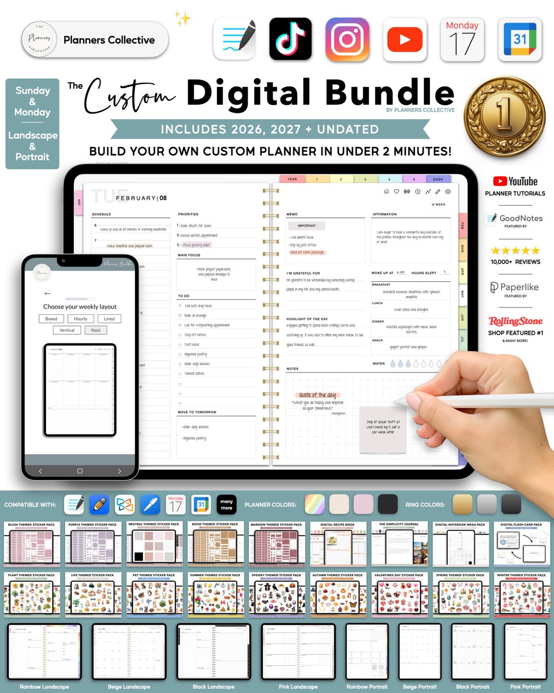 Buy Custom Digital Planner Bundle: 2026, 2027 & Undated Online in India ...