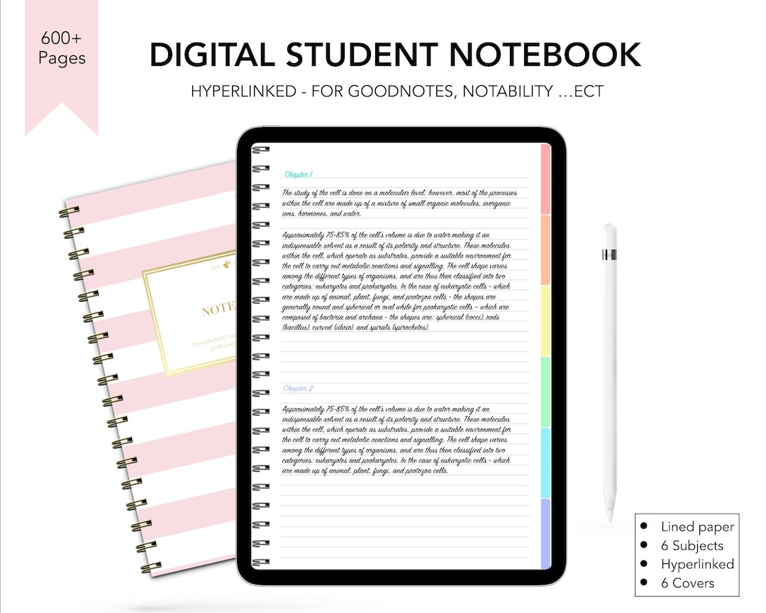 Digital Notebook | Student Notebook | 600+ Pages | Dividers for ...