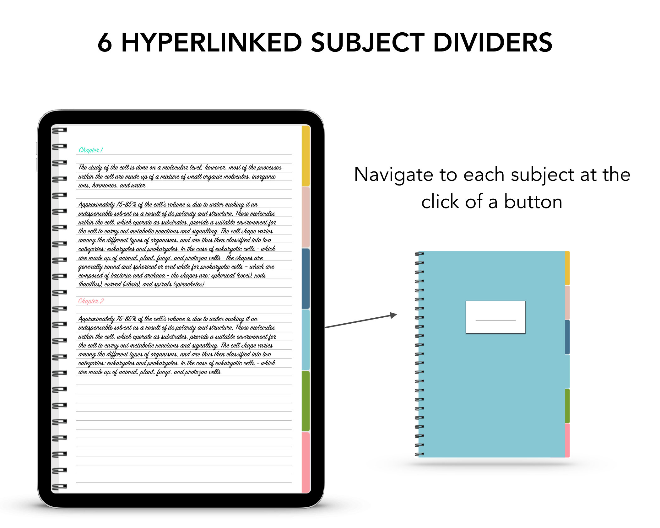 Digital Notebook Student Notebook 600 Pages Dividers | Etsy