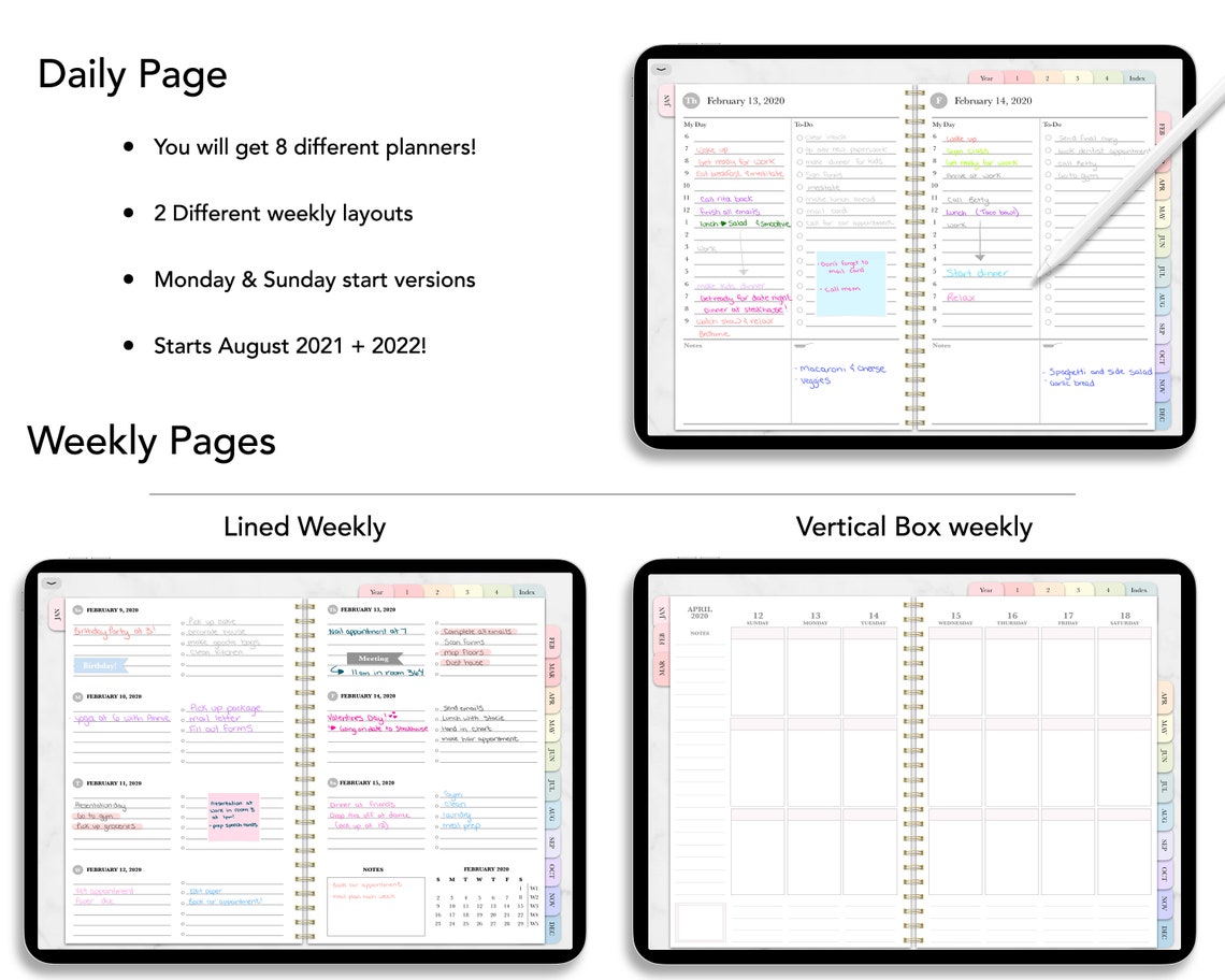 Digital Planner Goodnotes Ipad Planner Daily Planner Weekly | Etsy