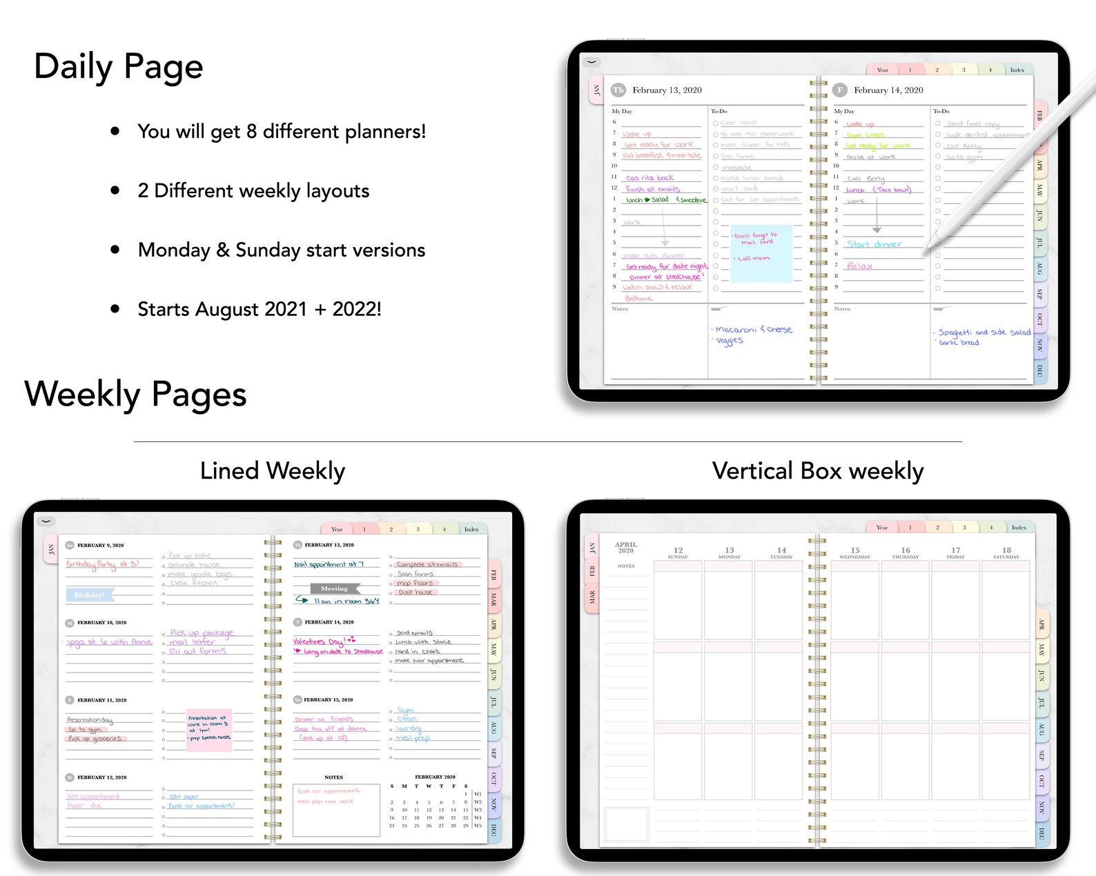 Digital Planner Goodnotes Ipad Planner Daily Planner Weekly | Etsy
