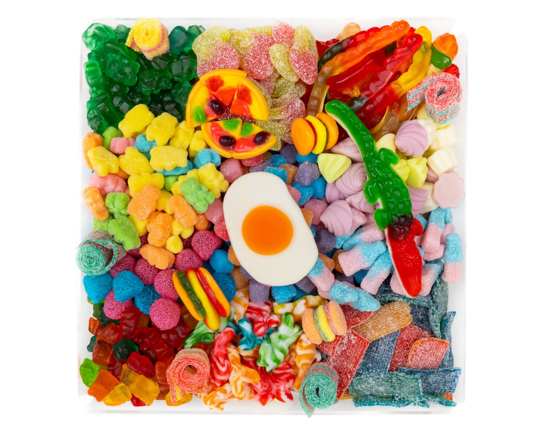Gummi Explosion Candy Charcuterie Board, Acrylic Tray Candy Board Made ...