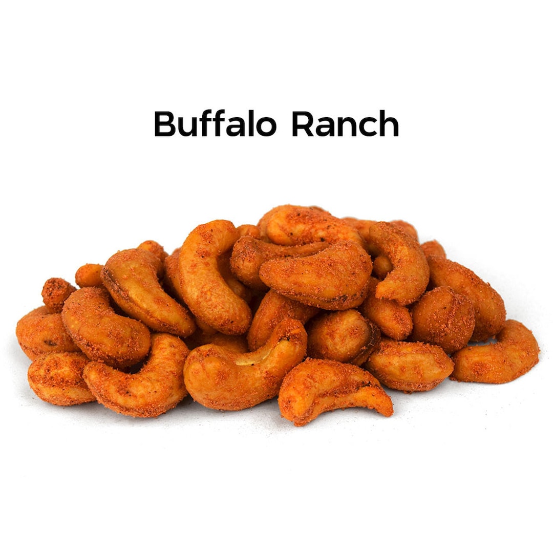 Buffalo Ranch Flavored Cashews 8 Oz, Hot Buffalo and Cool Ranch Flavors ...