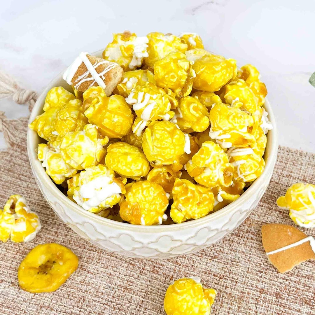 Popcorn Banana Pudding Flavor, Free Shipping, Candied Popcorn, White ...