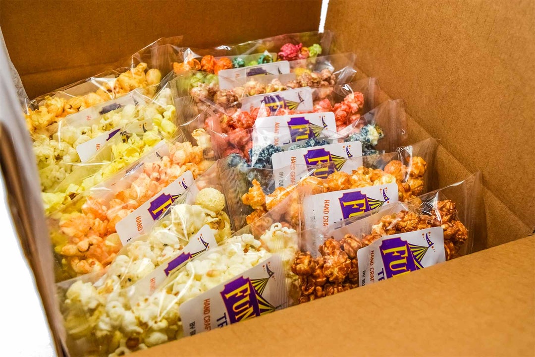 12 Bags Gourmet Popcorn Sampler Box, Free Shipping, Candied/specialty ...