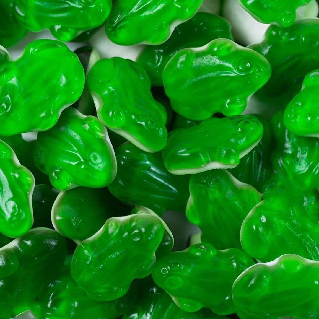 Gummi Foam Bottom Frogs 2.2 Lb Frog Shape Candy Green Gummy Fruit ...