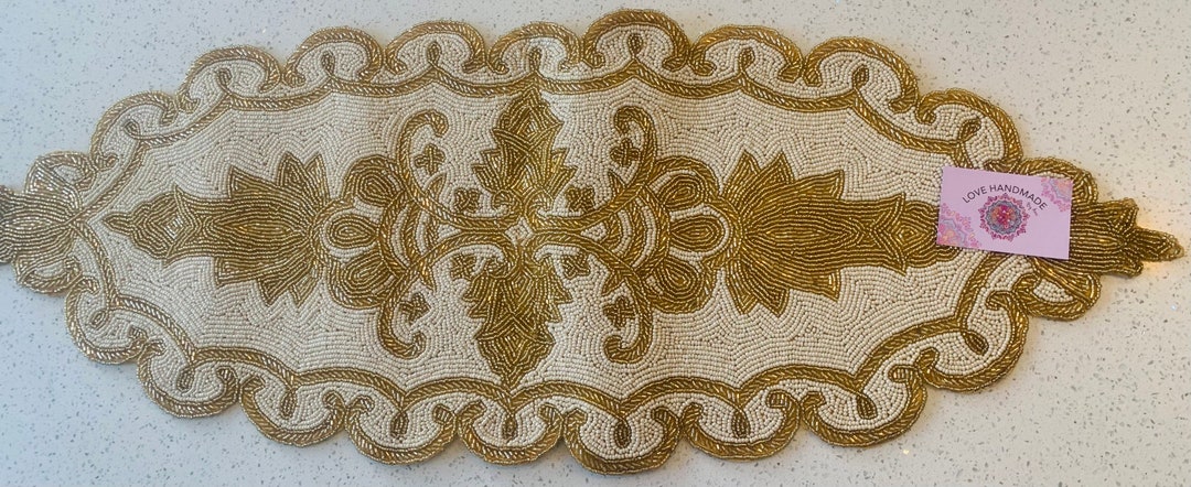 Beaded Table Runner, Table Runner - Etsy